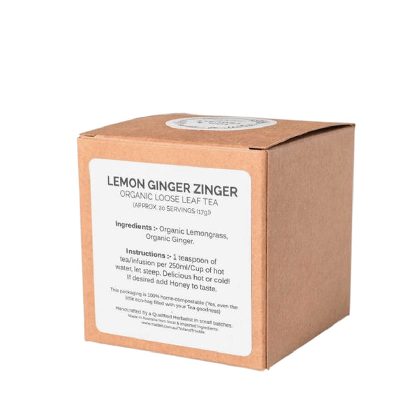 Lemon Ginger Zinger Organic Tea Leaves - One Kind Box
